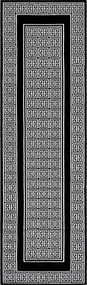 Dywany Łuszczów, Běhoun Gloss 6776 85 greek black/ivory, 70x200, černobílá, ložnice