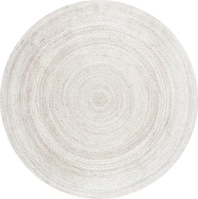 Hanse Home, Kusový koberec Jute Braided 106321 White kruh, 200x200 (průměr) kruh, bílá, chodba / předsíň