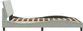 Rám postele bez matrace Hanko světle šedý 140 x 200 cm samet 3207849