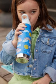 Dětská nerezová termolahev Klean Kanteen Insulated Kid Classic Narrow 12oz - Rainbows