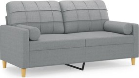 2místná pohovka s polštáři světle šedá 140 cm textil 3200782