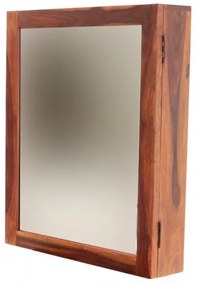 Indický nábytek - Skříňka do koupelny se zrcadlem Nela 65x80x15 z indického masivu palisandr Světle medová