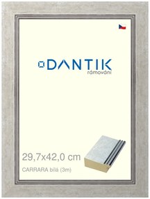 DANTIK rámeček 29,7x42 | CARRARA Bílá (Plexi Čiré)