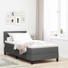 Postel s boxspringem s čelo Tmavě šedá 80 x 200 cm textil 3338644