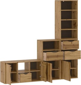 4 kusů TV skříněk s úložným prostorem "ODDA" Borovicový masiv 3365380