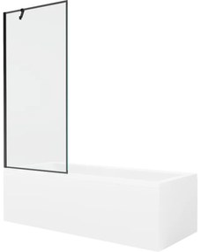 Mexen Cubik obdélníková vana 150 x 70 cm s pláštěm 1-křídlovou zástěnou 80 cm, Černý vzor - 550315070X9508007070