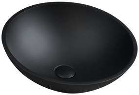 Sapho, TELICA skleněné gravírované umyvadlo, průměr 42 cm, černá, TY181B