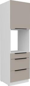 ARIA lb | vysoká skříňka 60 DPS-210 3S1F na vestavnou troubu | PREMIUM BOX | 60 cm | ANTI FINGERPRINT povrch | bílá/béžová