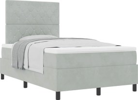 Postel s boxspringem s matrací Světle šedá 120 x 200 cm samet 3339758