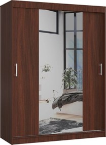 Šatní skříň posuvná se zrcadlem 150 cm wenge