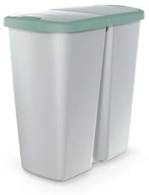 MAXIVA Odpadkový koš - COMPACTA Q DUO, šedá nádoba, 45 l Barva: světle zelená