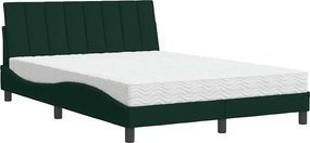 Postel s matrací Hanko tmavě zelená 140 x 190 cm samet 3208595