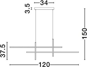 Závěsné LED svítidlo NOVA LUCE ANTAMA 43W 3200K 9001111 stmívatelné Triac
