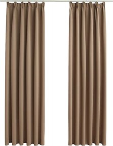 Zatemňovací závěsy s háčky 2 ks taupe 140 x 175 cm 134438