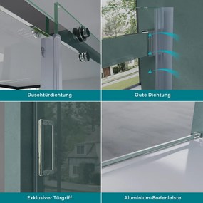 design sprchové posuvné dveře TERAMO 4 - CHROM 100-150cm Velikost: 110