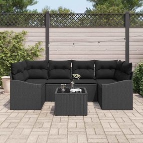 Set pohovek 7 ks Černá polyratan 3346623