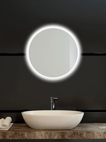 AMIRRO Zrcadlo na zeď chodbu do pokoje ložnice koupelny předsíně kulaté MOONLIGHT kruh průměr 60 cm s LED podsvíceným okrajem po celém obvodu 411-040
