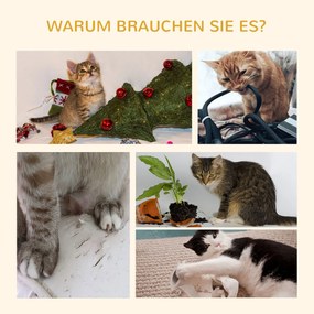 PawHut škrabadlo stropní výškově nastavitelné se škrabadly houpací síť šedá krémová bílá pro milovníky koček | Aosom.de
