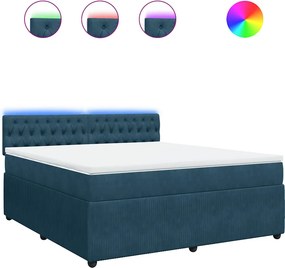 Box spring postel s matrací modrá 180 x 200 cm samet 3290116
