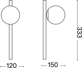 Ideal Lux - LED Nástěnné svítidlo BINOMIO 1xG9/3W/230V zlatá