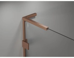 Mexen Lunar, L sklápěcí sprchový kout levý 70 x 70 cm, 8mm čiré sklo, profil měděná matná, 834L-070-070-65-00-L