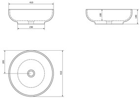 Sapho Sapho, TETRIS umyvadlo s držákem pro stojánkovou baterii vpravo, černá mat, TZ420-01