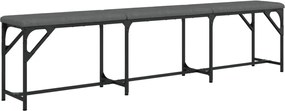 vidaXL Jídelní lavice 186 x 32 x 45 cm ocel a umělá kůže [835224] Barva: Tmavě šedá