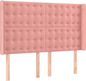 Box spring postel s matrací a LED růžová 140x190 cm samet 3139804