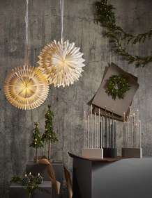 STAR TRADING Svítící vánoční věnec Thuja 45 cm, zelená barva, plast