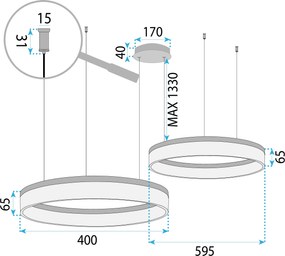 Toolight Rea, Led osvětlení LHJ048-CP2 GOLD, OSW-50023