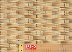 Breno Koupelnová pěnová předložka SOFTY-TEX 79913.8 proutí, šíře 130 cm, Hnědá/Béžová