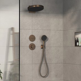 Hansgrohe ShowerSelect Comfort S, termostat pod omítku pro 1 spotřebič a další výtok, kartáčovaný bronz, HAN-15562140