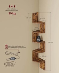 Rohová police s LED osvětlením LBC630K01