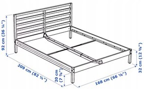 IKEA TARVA Rám postele borovice/Luroy 160x200 cm