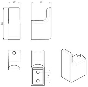 Gedy, PIRENEI háček, pár, chrom, PI2713