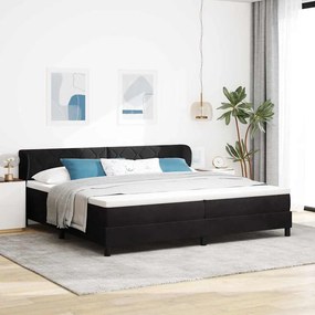 Postel s boxspringem s čelo Černá 200 x 200 cm samet 3340462