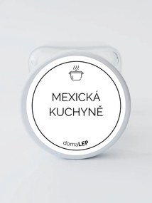 Samolepka na kořenky MEXICKÁ KUCHYNĚ bílá 5 cm základní písmo