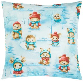 Bellatex Povláček bavlněný vánoce 40x40 cm Zvířátka v zimě