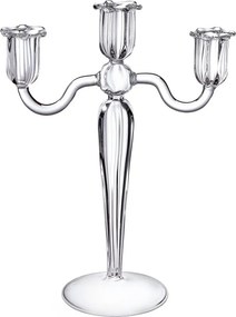 PURITY Svícen na 3 dlouhé svíčky 25 cm - čirá