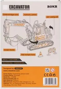 RoboTime dřevěné 3D puzzle Bagr / od 8 let / 395 dílků / Obtížnost: st