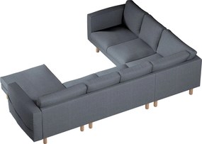 Potah na pohovku IKEA Norsborg rohová, 5-místná se šezlongem barva šedá látka pletený vzor