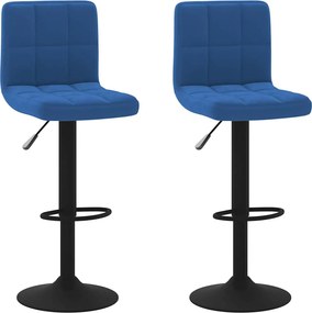 Barové židle 2 ks modré samet 334309