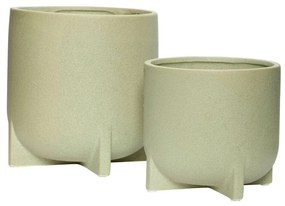 Hübsch Keramický obal na květináč Green Ceramics Větší, zelená barva, keramika