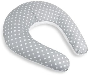 Bellatex Kojicí polštář s povlakem na zip po obvodu 180 cm Puntík šedá, bílá