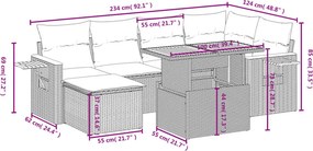 7dílná zahradní sedací souprava s poduškami béžová polyratan 3273620