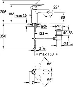 Grohe Eurosmart Cosmopolitan - Umyvadlová baterie s výpustí chrom