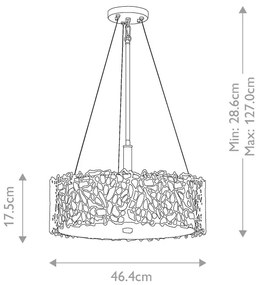 Kichler KL-SILVER-CORAL-P-A - Lustr na tyči SILVER CORAL 3xE27/100W/230V chrom