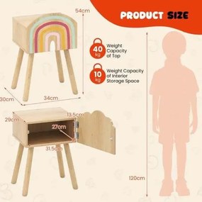 Costway Sada 2 ks dětských nočních stolků, přírodní HY10262NA