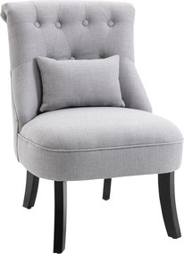 HOMCOM polohovací křeslo TV křeslo s opěrným polštářem, zvýšené nohy, lněná šedá 52.5x69x77cm pro pohodlnou relaxaci | Aosom.de