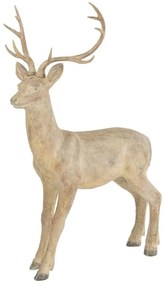 OnaDnes -20% Hnědá vánoční dekorativní socha jelena J-Line Irmis 122 cm